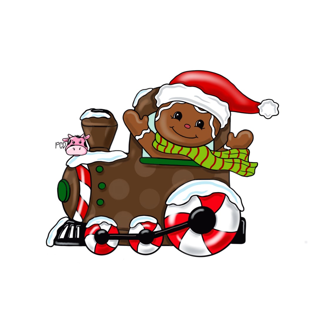 Door Hanger TEMPLATE: Gingerbread Man Train Conductor Door Hanger ...