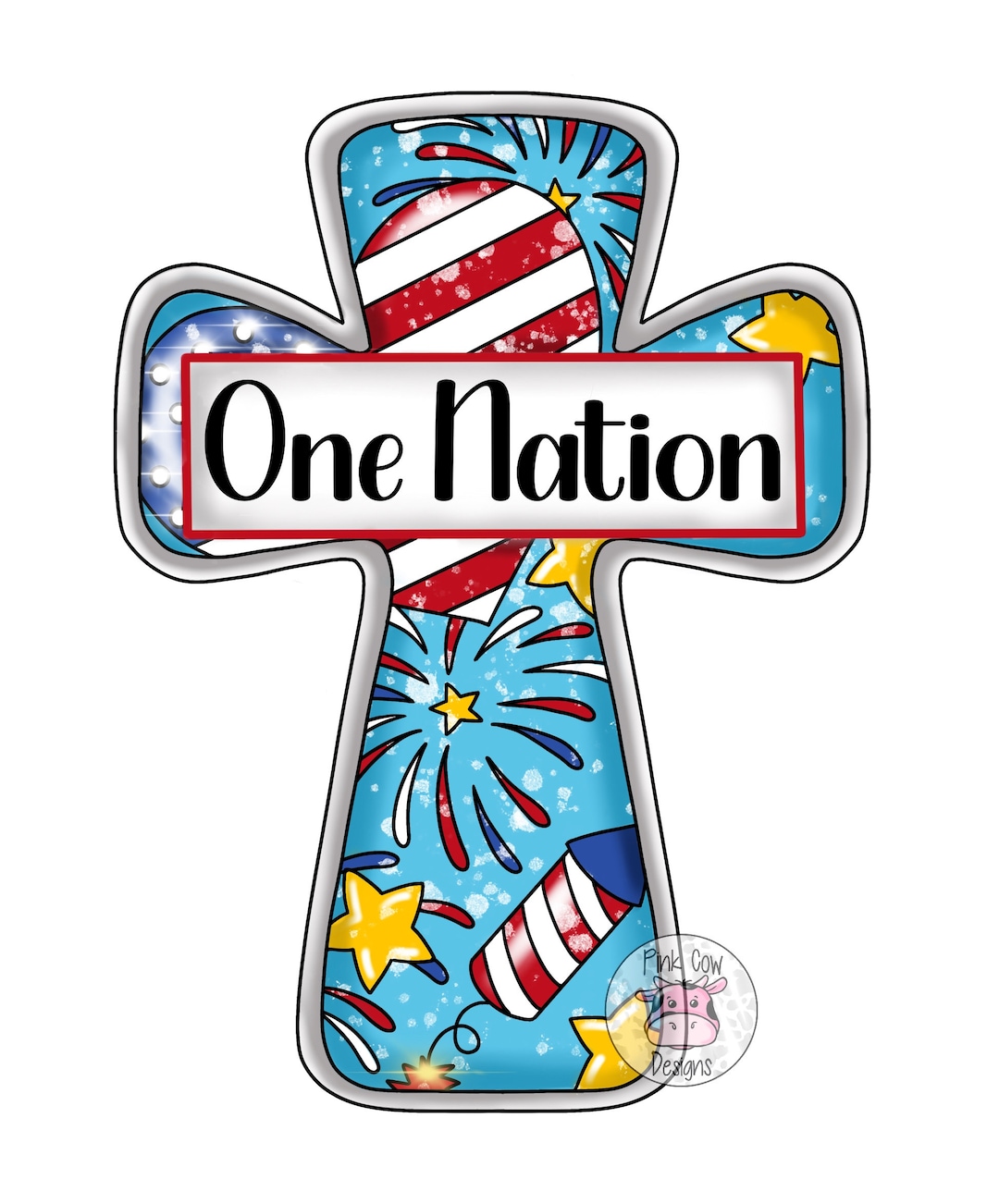 Door Hanger TEMPLATE: Patriotic | One Nation Cross | Door Hanger ...