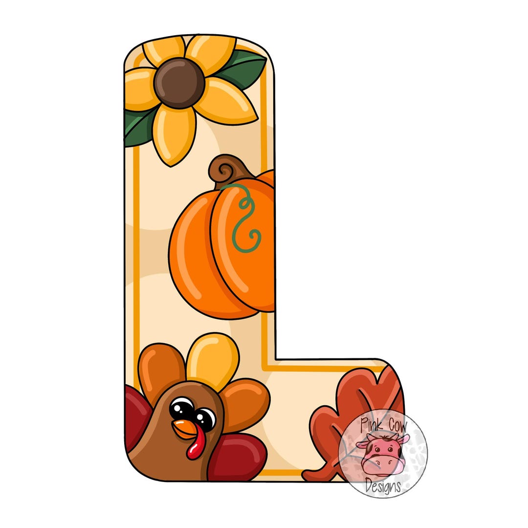 TEMPLATE: Fall Letter L-initial Door Hanger Template-digital Design ...