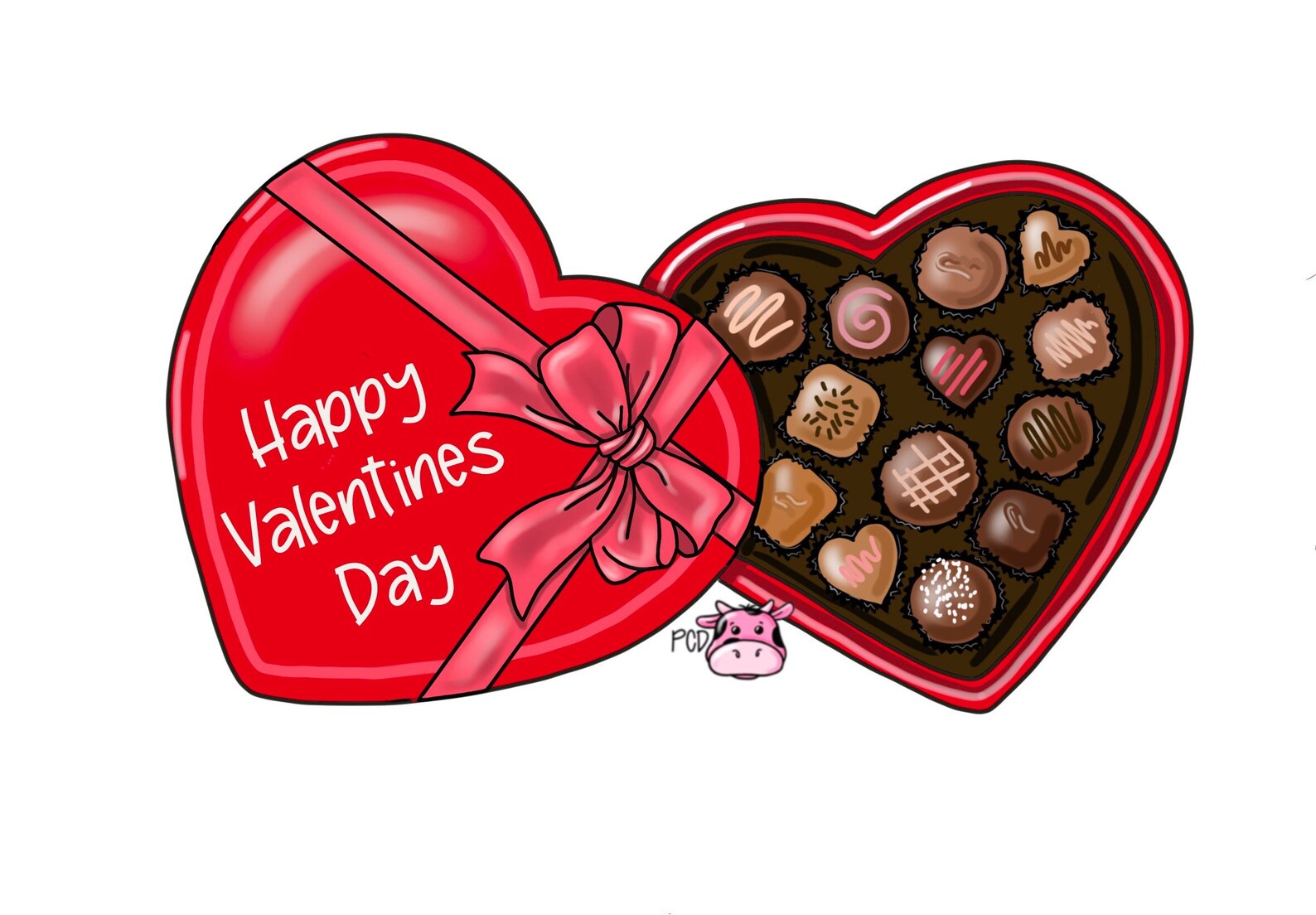 TEMPLATE: Valentines Box of Chocolates-heart Shaped Box-door Hanger ...