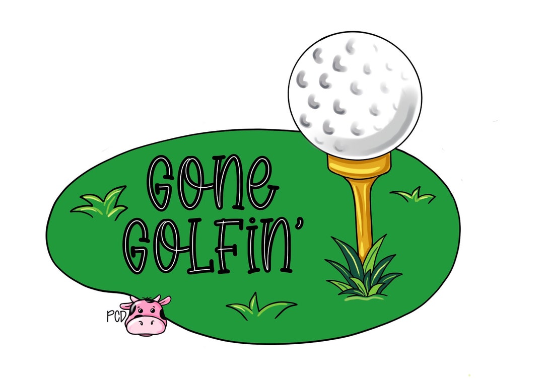 TEMPLATE: Gone Golfin Door Hanger Template-golf Ball-digital Door ...