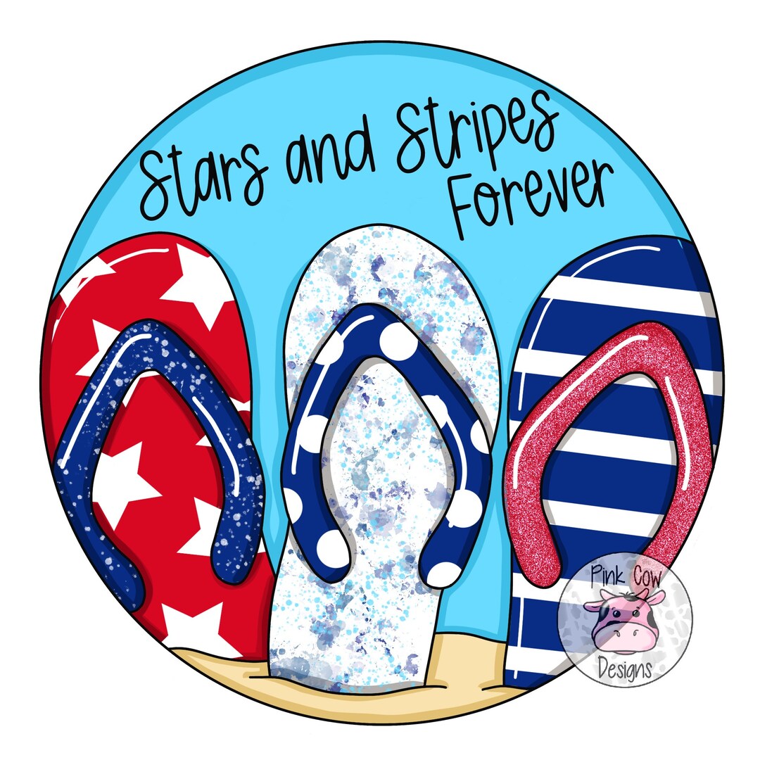 TEMPLATE: Patriotic-flip Flops-stars and Stripes Forever-door Hanger ...