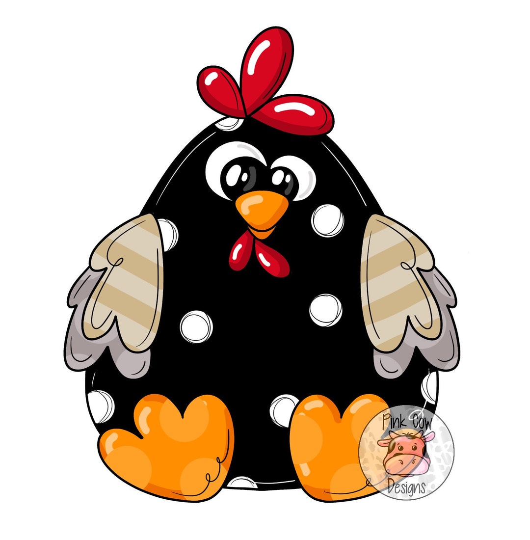 TEMPLATE: Polka Dot Chicken-funny Chicken-door Hanger Template-digital ...