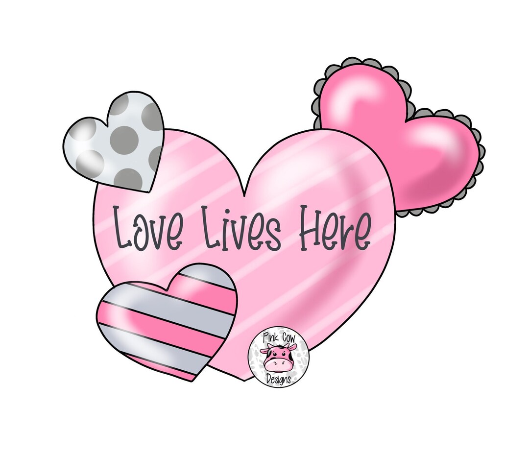 Door Hanger TEMPLATE: Valentines Day | Hearts | Pastel | Love | Door ...