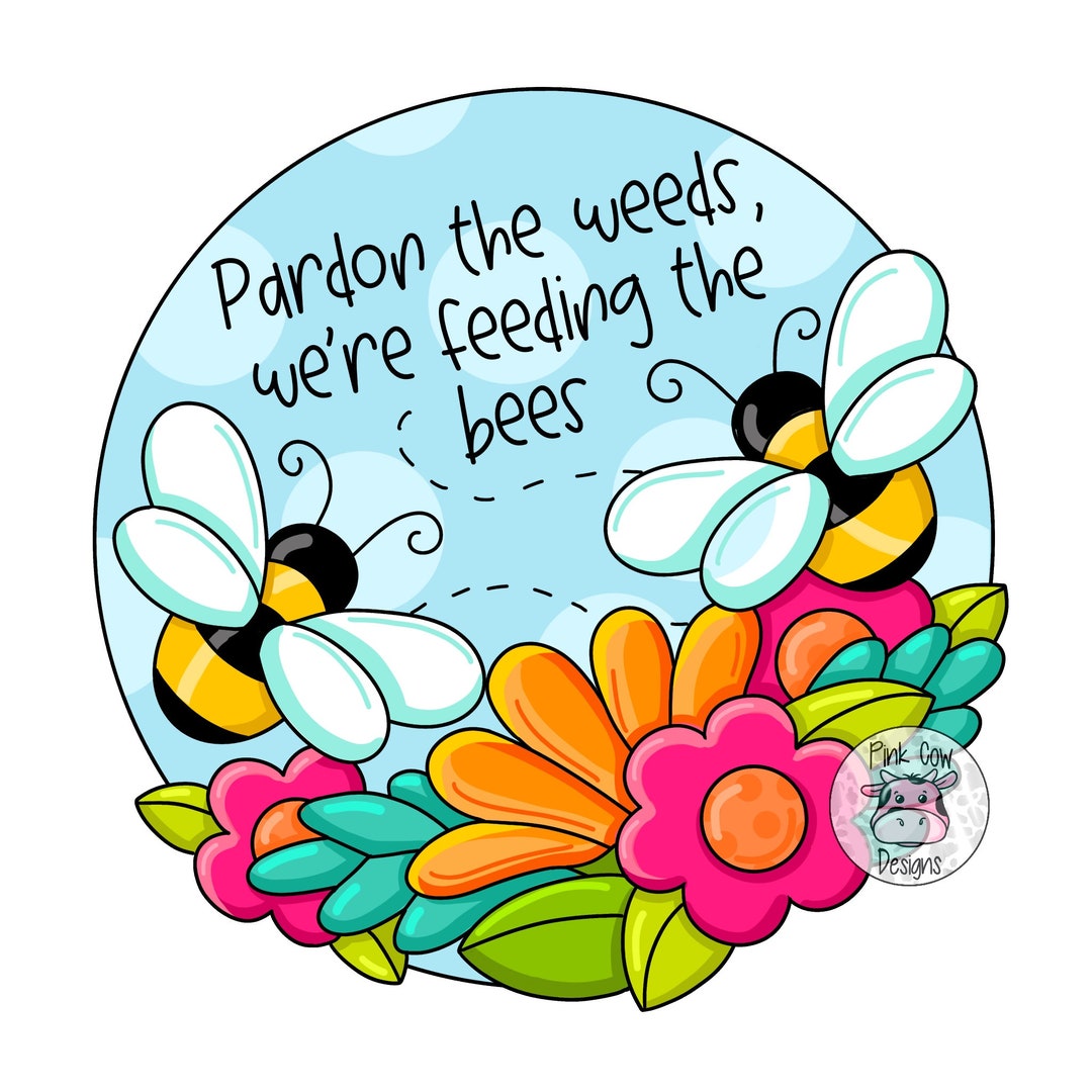 TEMPLATE: Bumble Bees and Flowers-door Hanger Template-digital Download ...