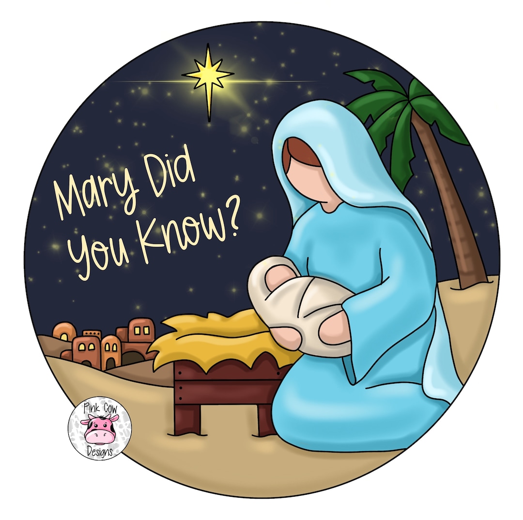 TEMPLATE: Christmas-mary Did You Know?-christmas Door Hanger Template ...