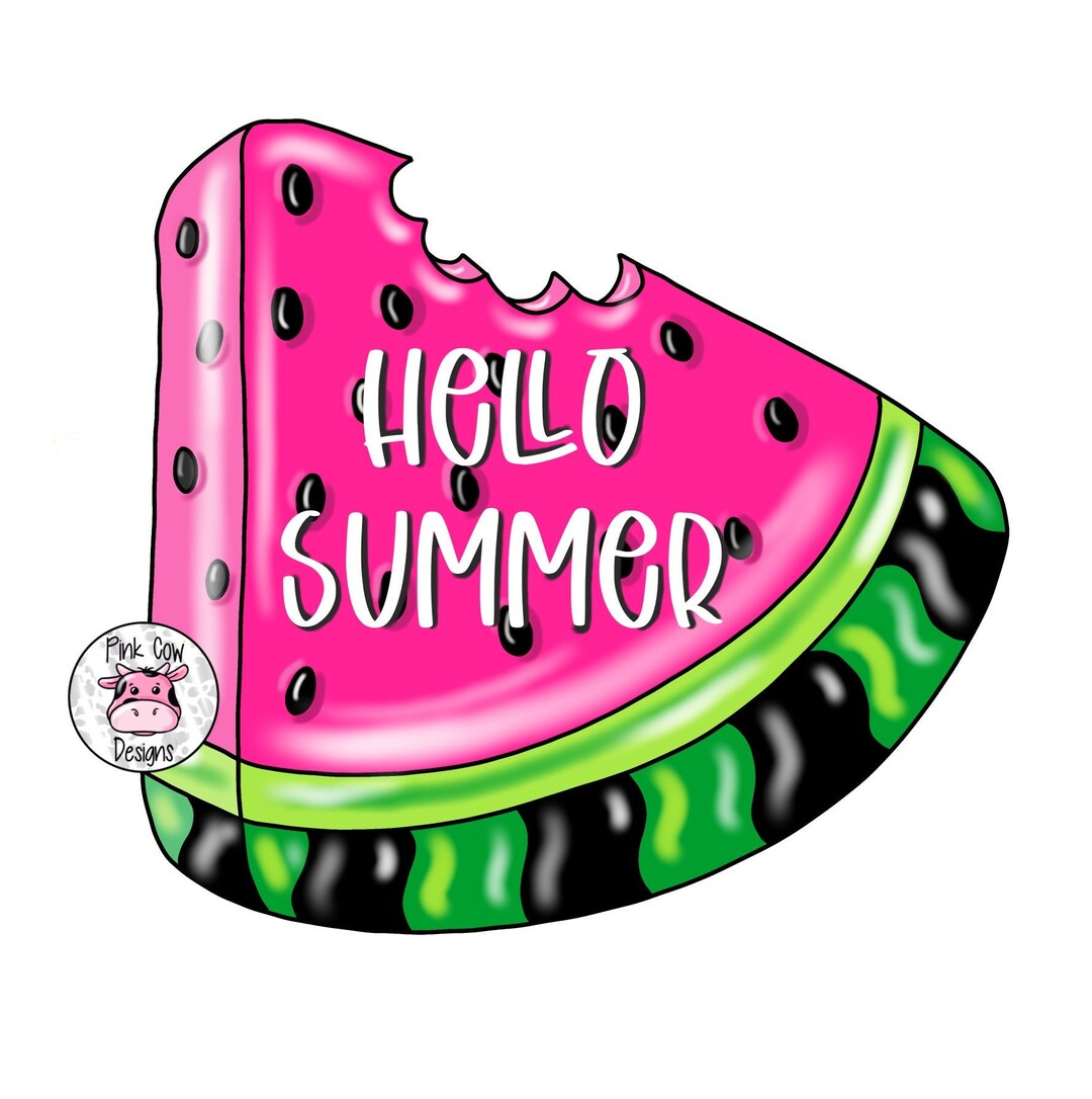 TEMPLATE: Hello Summer-watermelon Door Hanger Template-digital Download ...