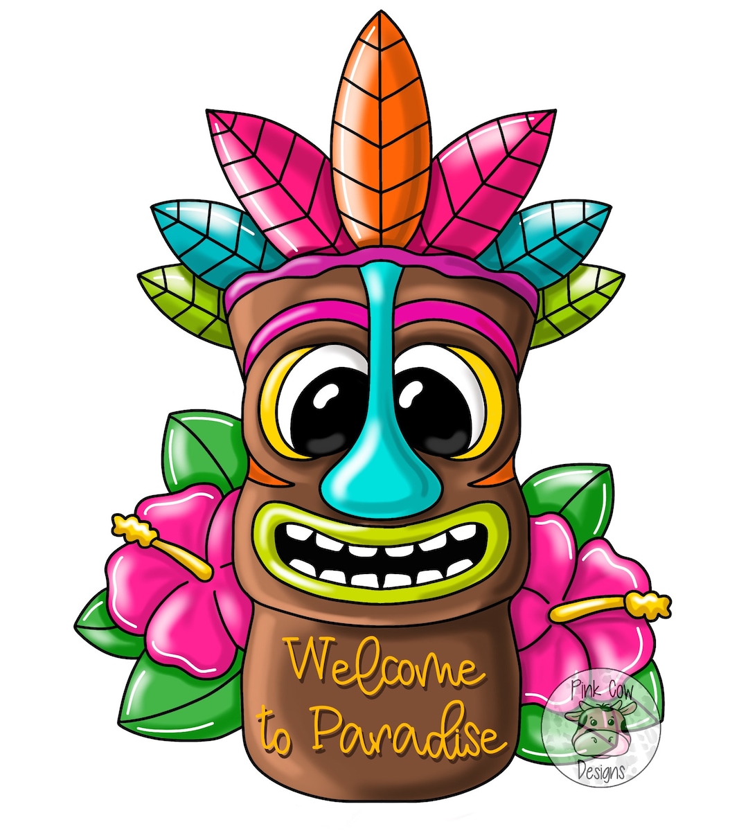 TEMPLATE: Tiki Door Hanger Template-digital Download - Etsy
