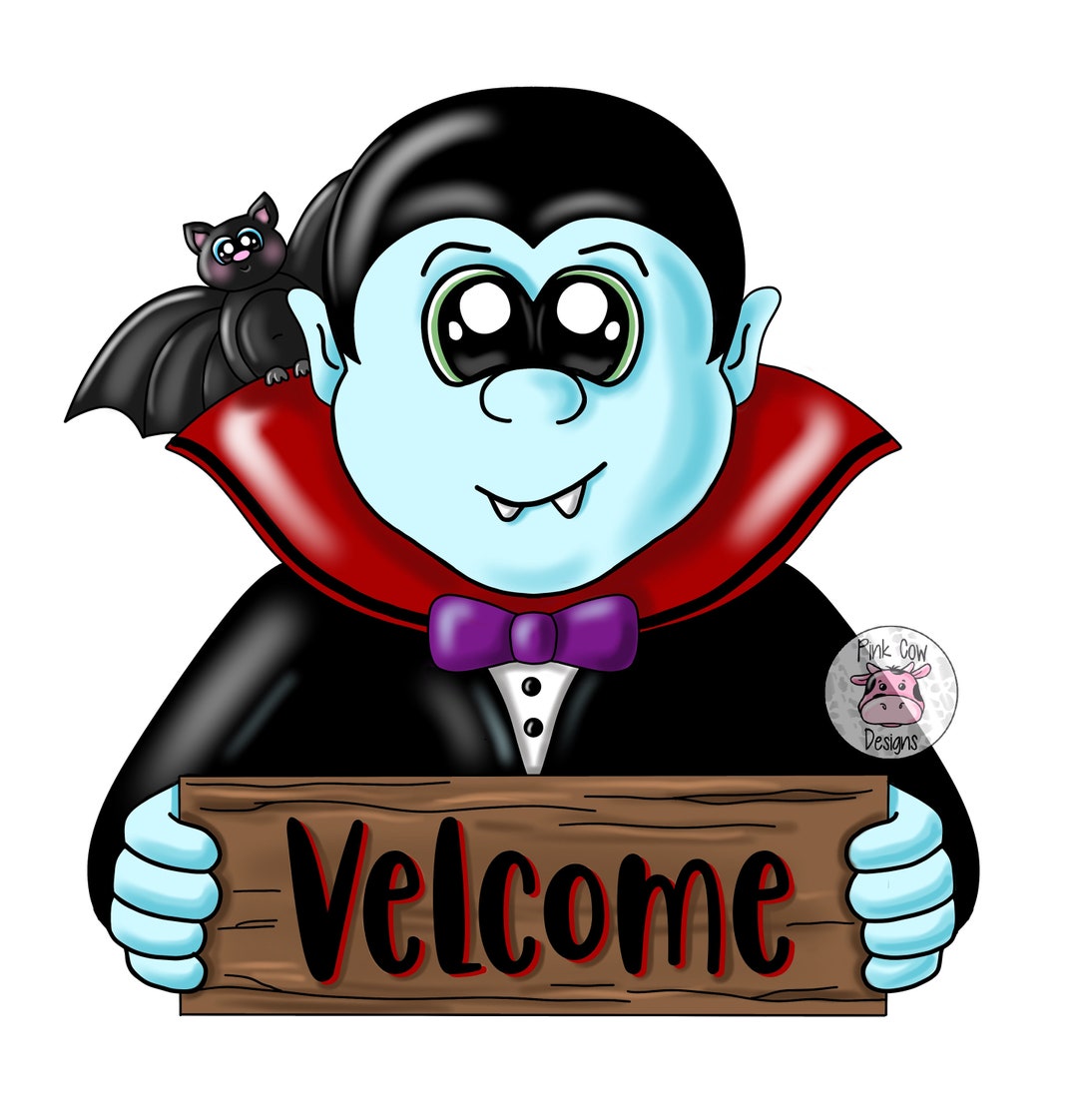 Door Hanger TEMPLATE: Halloween | Vampire | Velcome | Door Hanger ...