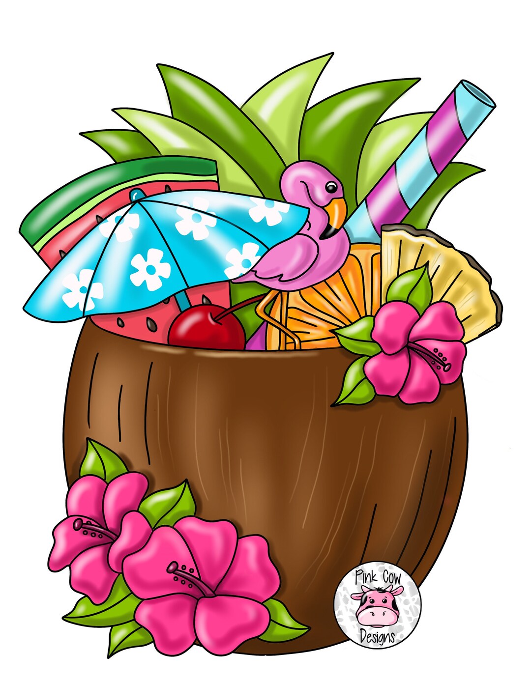 TEMPLATE: Tropical Drink-coconut-door Hanger Template-digital Download ...