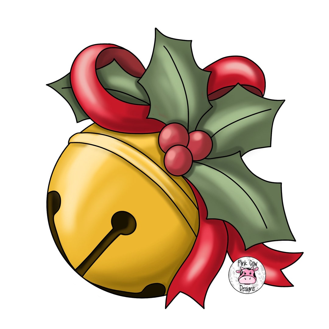 TEMPLATE: Christmas-jingle Bell-holly-door Hanger Template-digital ...