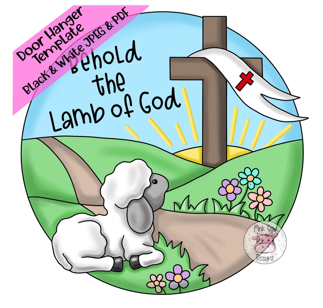 TEMPLATE: Easter-lamb of God-behold-door Hanger Template-digital ...