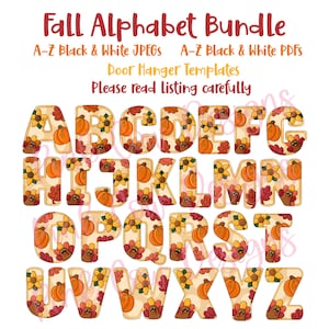 TEMPLATE: Fall-autumn Alphabet A-Z Door Hanger Template-digital ...