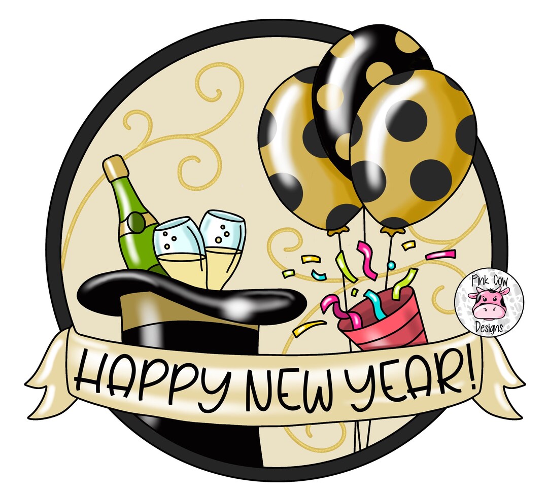 TEMPLATE: New Years-door Hanger Template-happy New Year-digital ...
