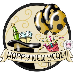 TEMPLATE: New Years-door Hanger Template-happy New Year-digital ...
