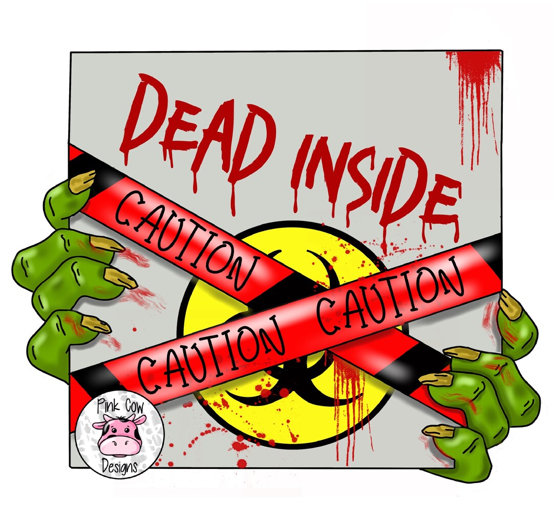 Door Hanger TEMPLATE: Halloween | Zombies | Caution | Dead Inside ...