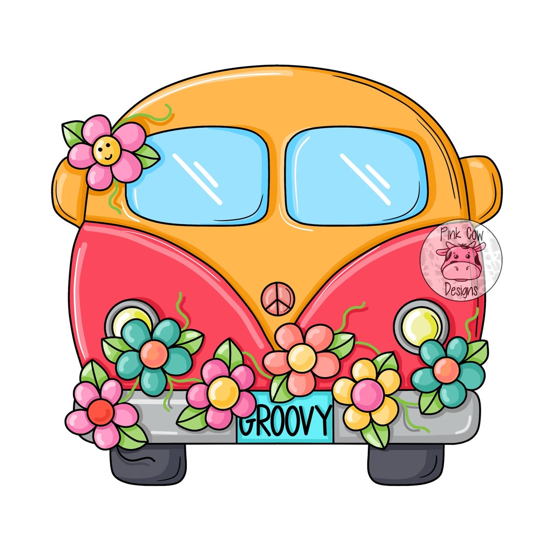 TEMPLATE: Groovy Van-summer-door Hanger Template-digital Download - Etsy