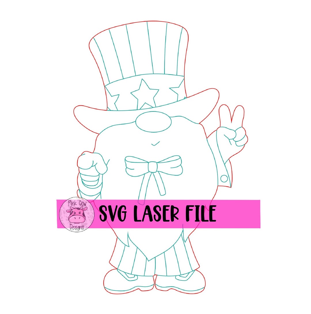 LASER READY File: Svg-patriotic Gnome-uncle Sam-digital Download - Etsy