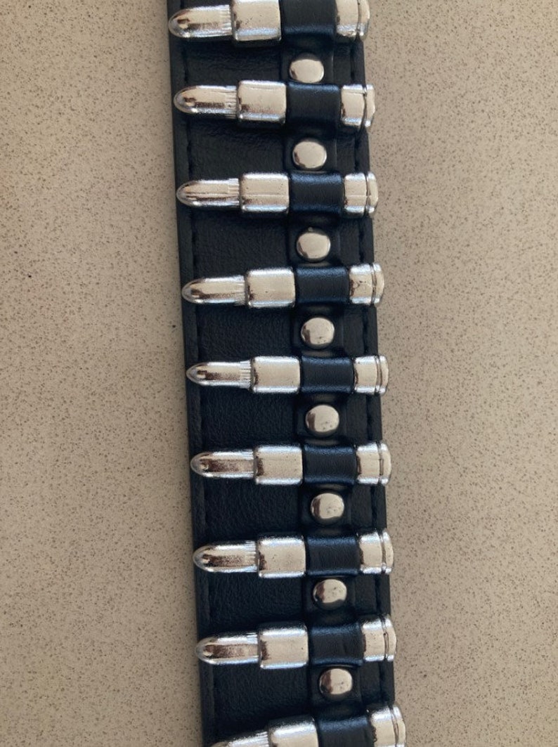 Black Leather Bullet Belt - Etsy