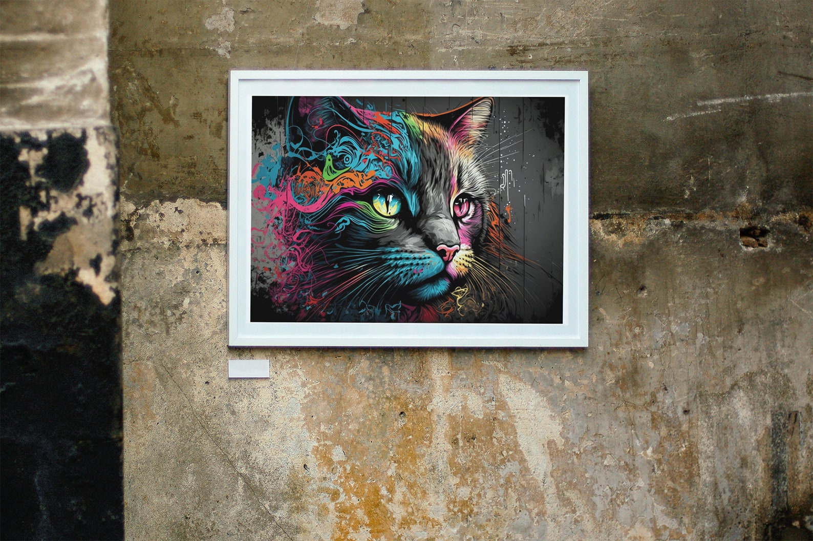 Striped Cat Graffiti Wall Art - Printable Poster, Instant Digital ...