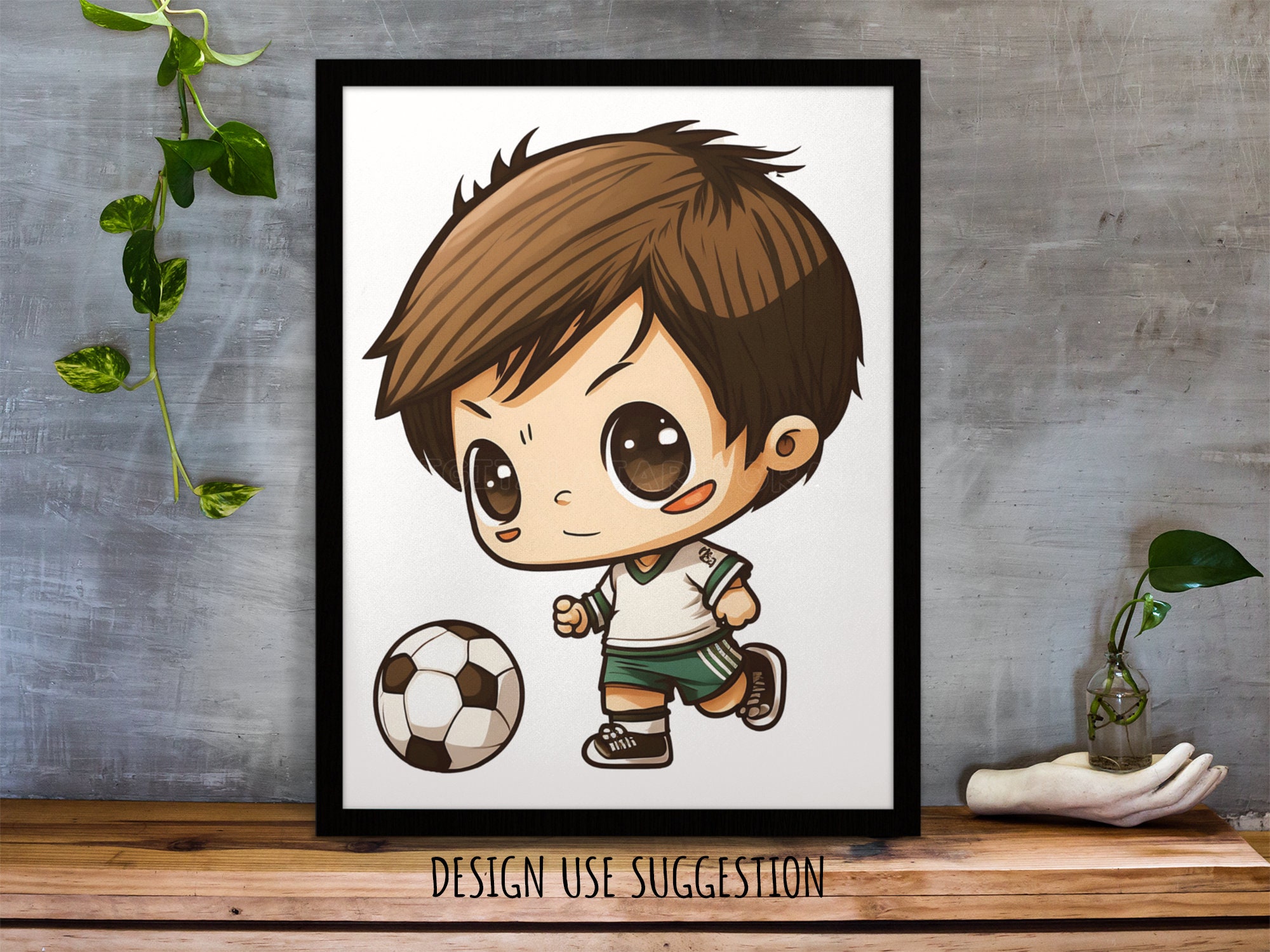 Chibi Boy Soccer Player | Instant Download Digital Graphics ...