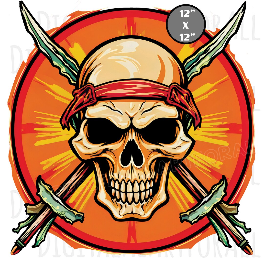 Pirate Skull And Crossbones Flag Poster Design Instant Download