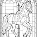 Stained Glass Horse Coloring Book Page | Instant Download Digital ...