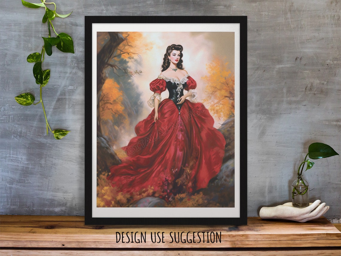 1800s Woman in Ball Gown | Instant Download, Digital Graphics ...