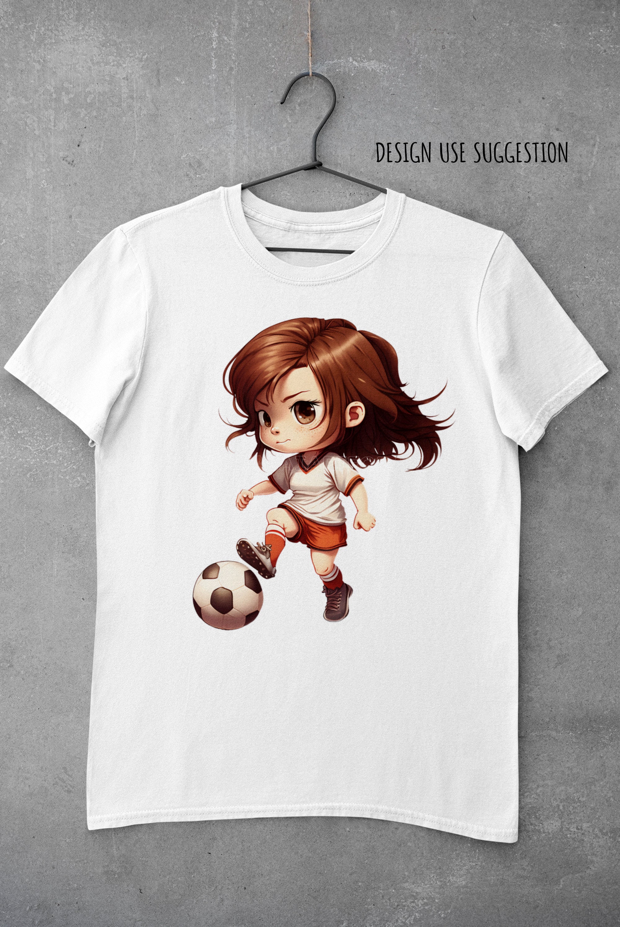 Chibi Girl Soccer Player | Instant Download Digital Graphics ...