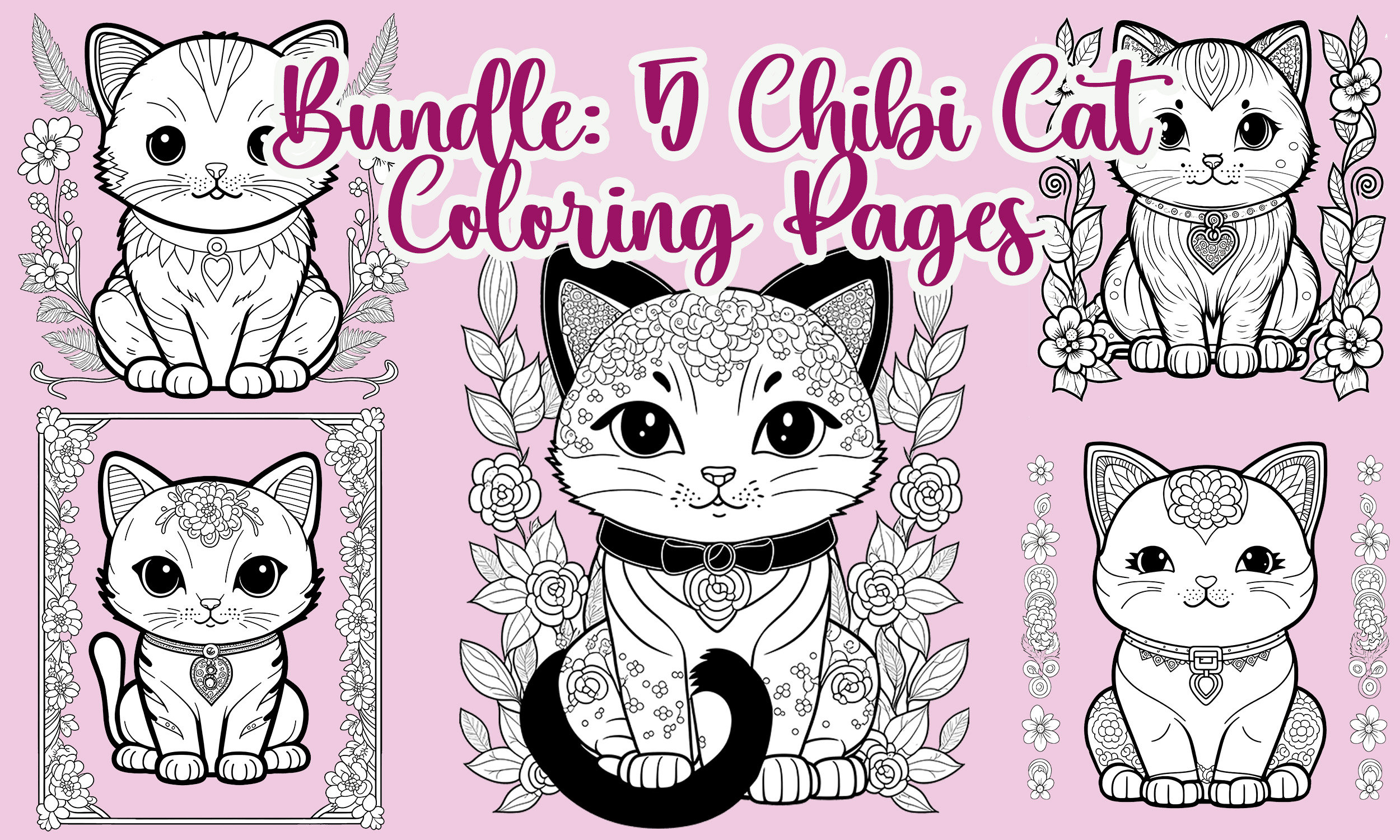 Anime Cat Chibi Coloring Pages