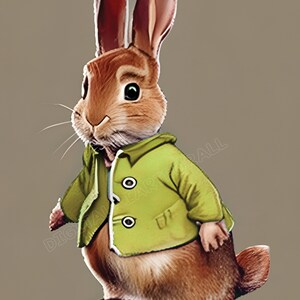 Fairytale Bunny Rabbit Drawing Printable Poster, Instant Download ...