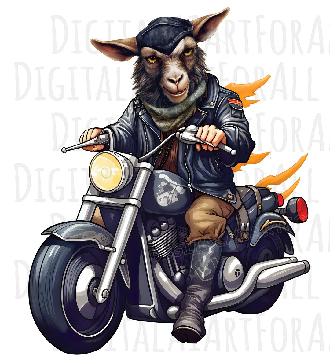 Outlaw Biker Goat Clipart | Instant Download, Digital Graphics, Dtg ...