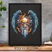 Flaming Winged Biker Skull on Motorcycle, Instant Download, Digital ...
