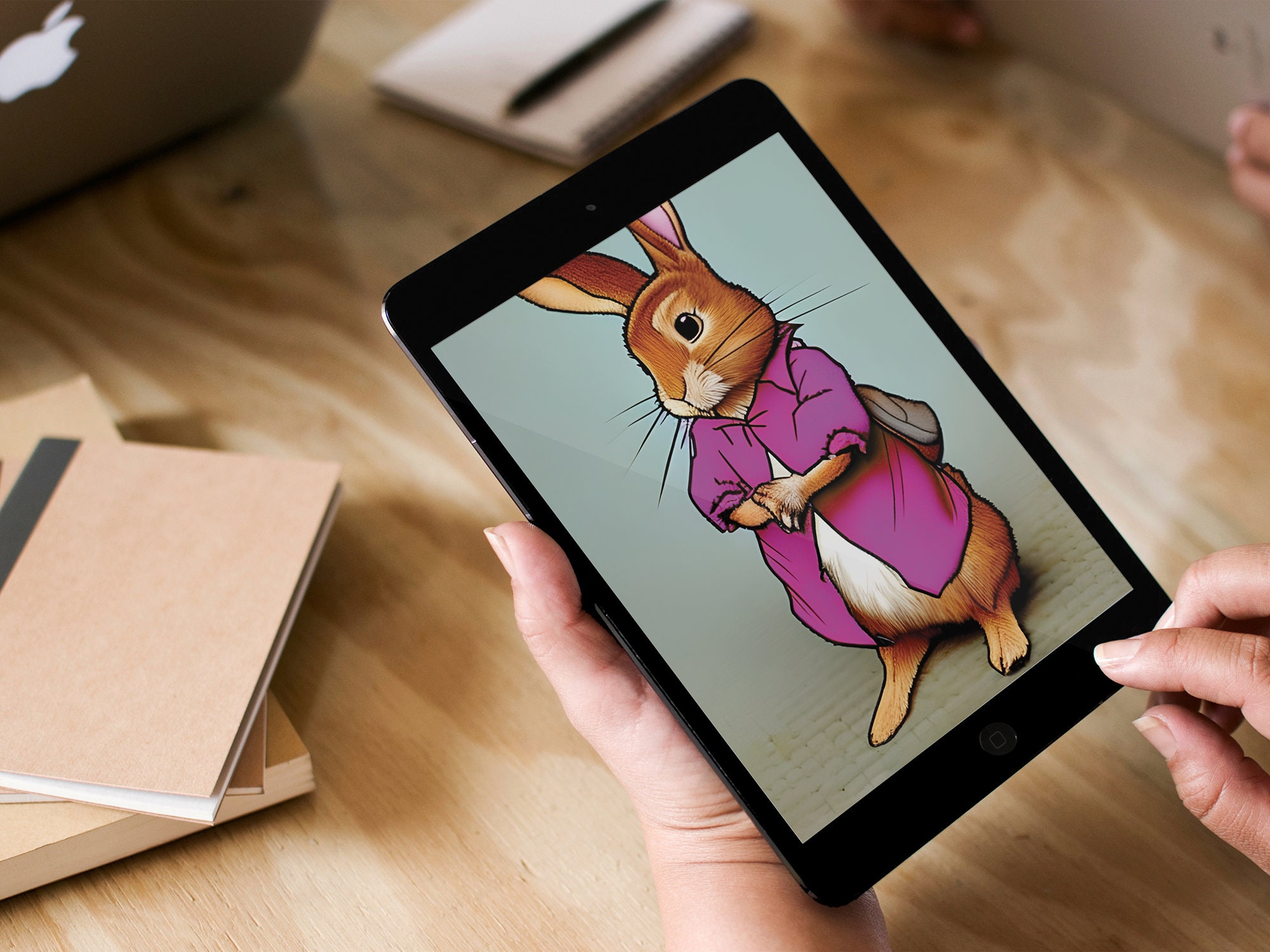 Fairytale Bunny Rabbit Drawing Printable Poster Instant - Etsy