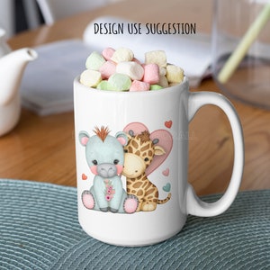 Baby Animals Valentine Design - Printable, Instant Digital Artwork ...