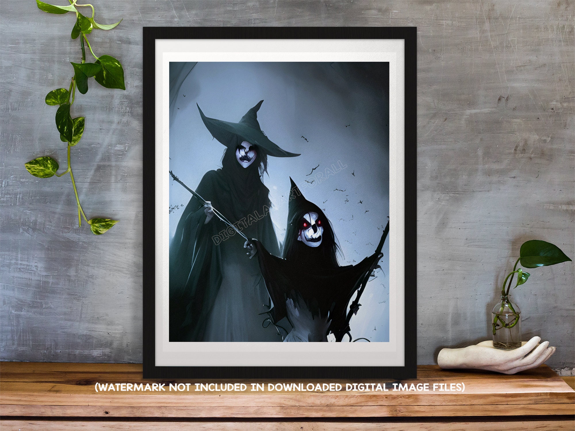 Scary Witches in Costumes - Printable Poster, Instant Download Digital ...