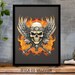 Biker Skull, Human Skull, Winged, Flaming | Instant Download, Digital ...