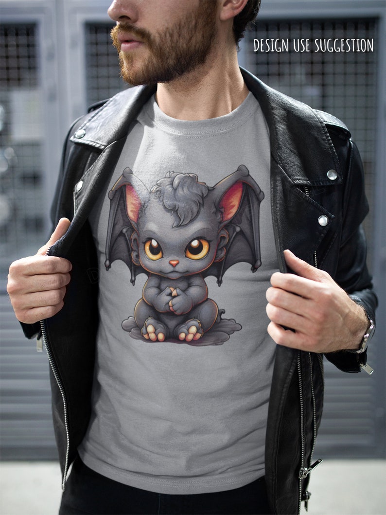 Winged Baby Cat Gargoyle | Instant Download, Digital Graphics, Dtg ...