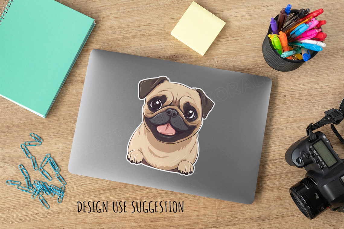 Smiling Pug Dog, Instant Download, Digital Graphics, Sublimation ...