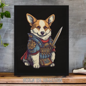 Warrior Corgi PNG | Instant Download, Digital Graphics, Dtg/sublimation ...