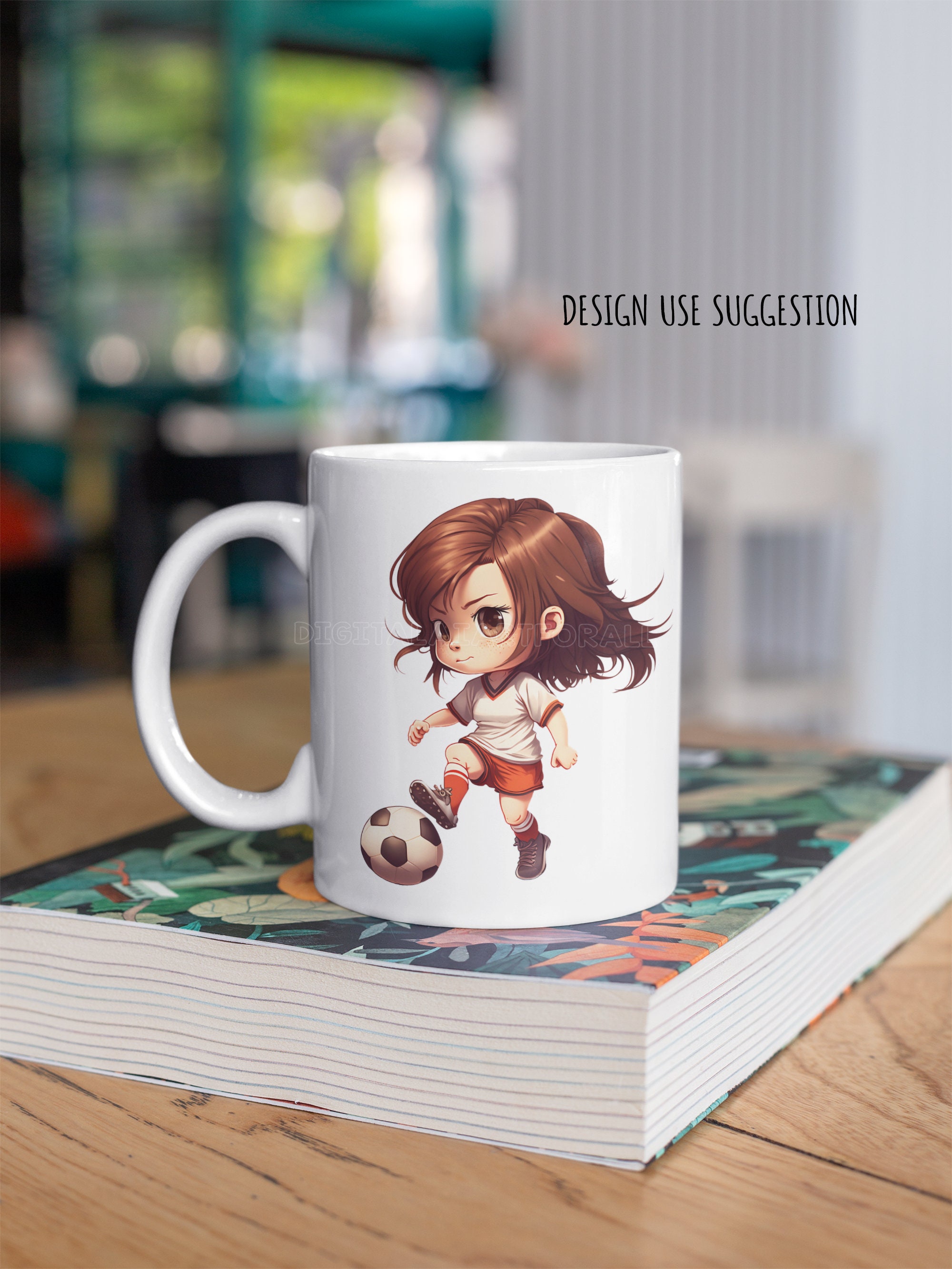 Chibi Girl Soccer Player | Instant Download Digital Graphics ...