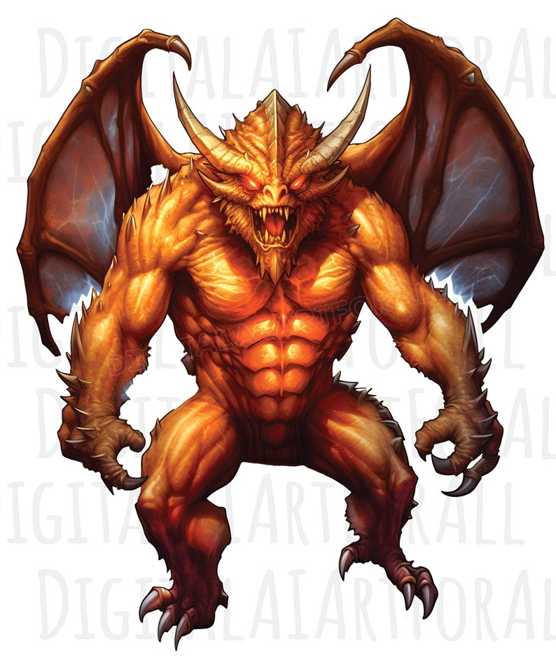 Mythical Demon From Hell Instant Download, Digital Graphics, Dtg ...