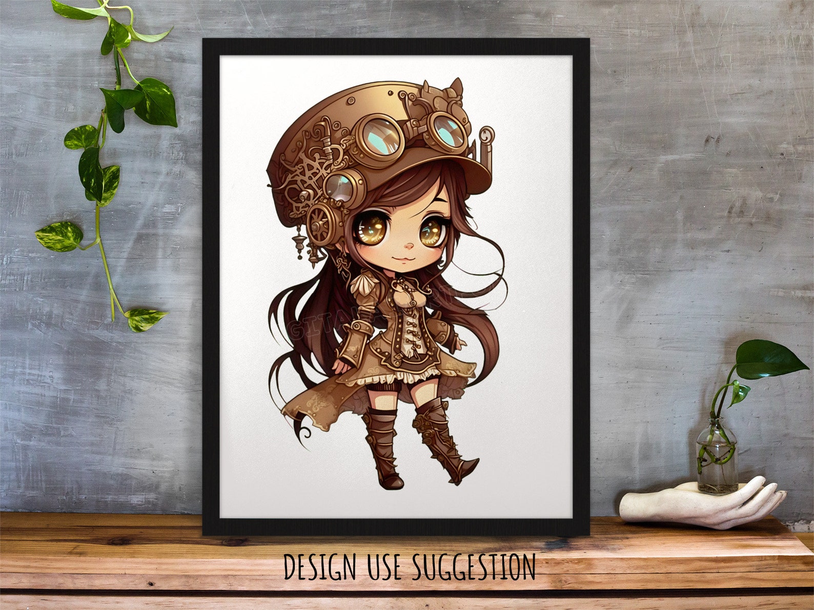 Chibi Girl Steampunk Instant Download Digital Graphics - Etsy