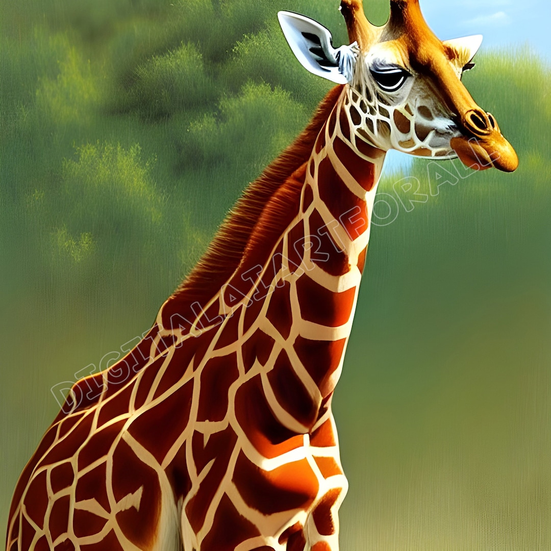 Giraffe Drawing - Printable Poster, Instant Download Digital Artwork - Etsy