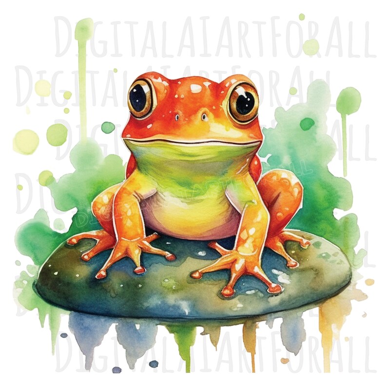 Bundle: 5 Watercolor Frogs Clipart | Instant Download, Nature Digital ...