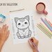 Bundle: 5 Chibi Cat Coloring Book Pages, Instant Download Digital ...