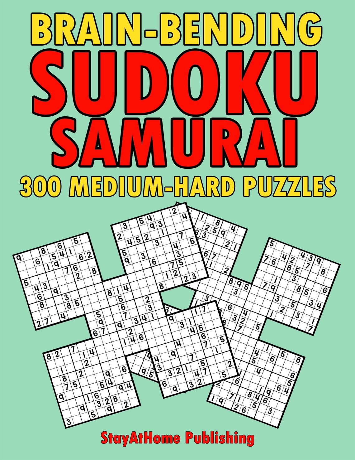 Printable | Brain-bending Sudoku Samurai | Instant Download 300 Medium ...