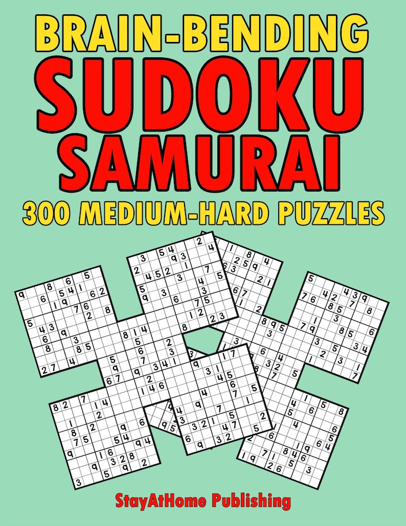 Printable | Brain-bending Sudoku Samurai | Instant Download 300 Medium ...