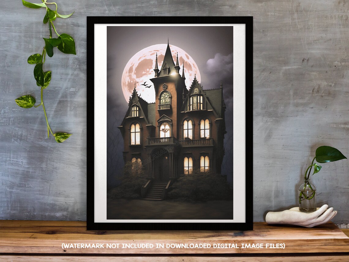 Gothic Haunted House - Printable Poster, Instant Download Digital ...