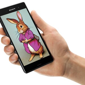 Fairytale Bunny Rabbit Drawing - Printable Poster, Instant Download ...